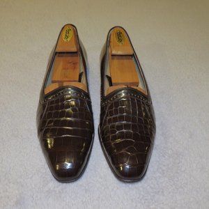 Mauri | Shoes | Mauri Brown Alligator Broguing Spectator Loafer Flats ...